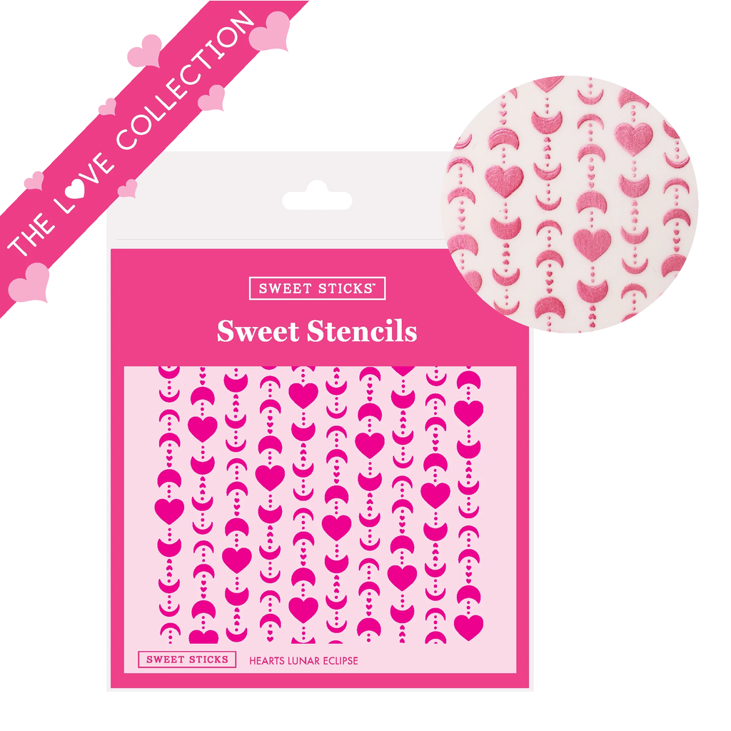 Hearts Lunar Eclipse Stencil (Sweet Sticks) | Custom Cookie Cutters
