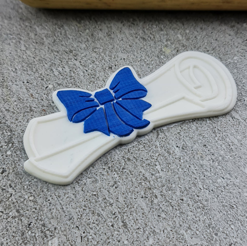 Graduation Diploma Scroll Debosser & Cutter Set | Custom Cookie Cutters