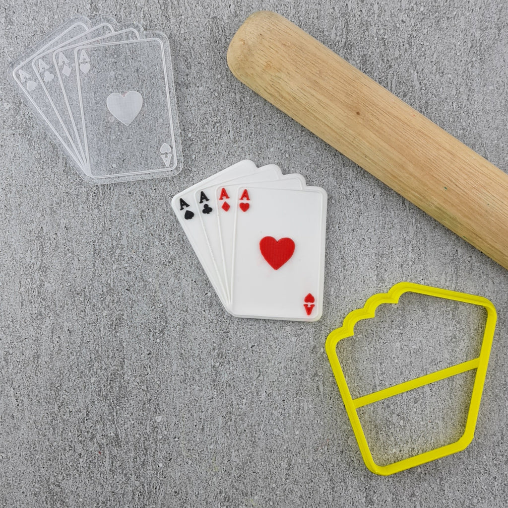 Aces Playing Cards Cutter and Debosser Set | Custom Cookie Cutters