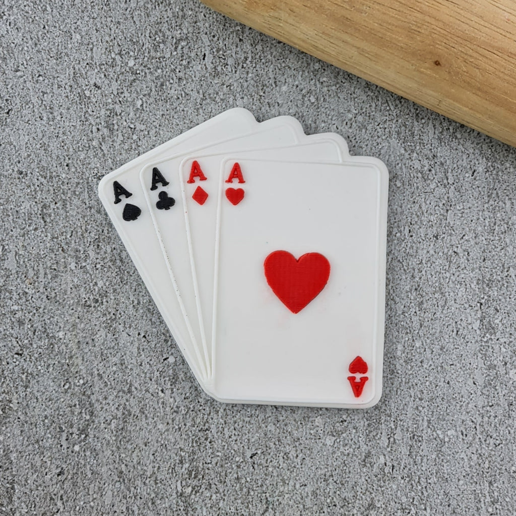 Aces Playing Cards Cutter and Debosser Set | Custom Cookie Cutters