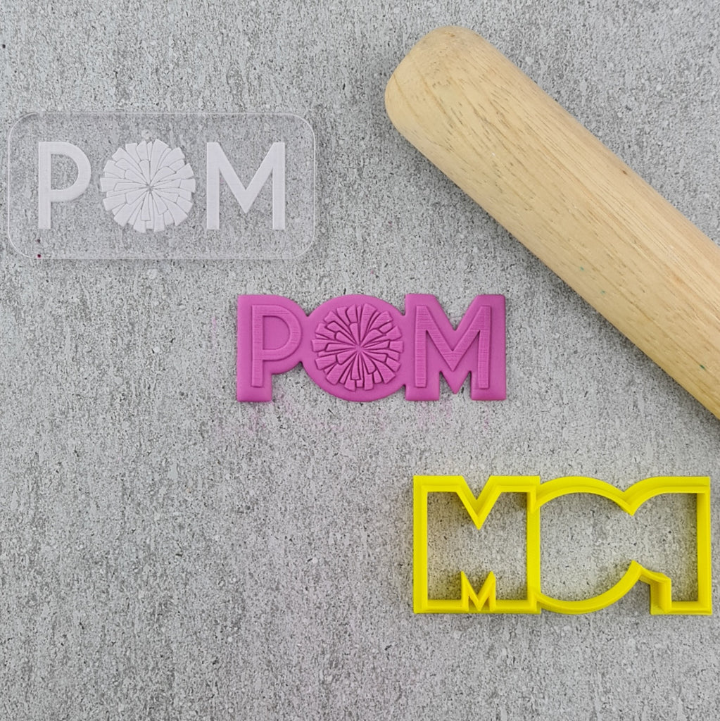 Pom Text Cutter and Debosser Set | Custom Cookie Cutters