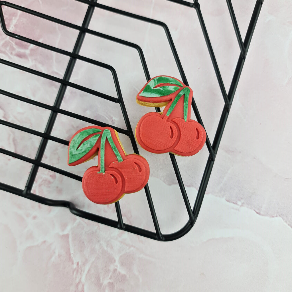 Cherry Mini Cutter & Embosser Set | Custom Cookie Cutters
