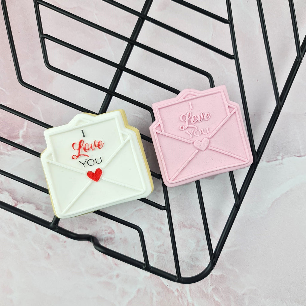 Mini Love Letter Cutter & Debosser Set | Custom Cookie Cutters