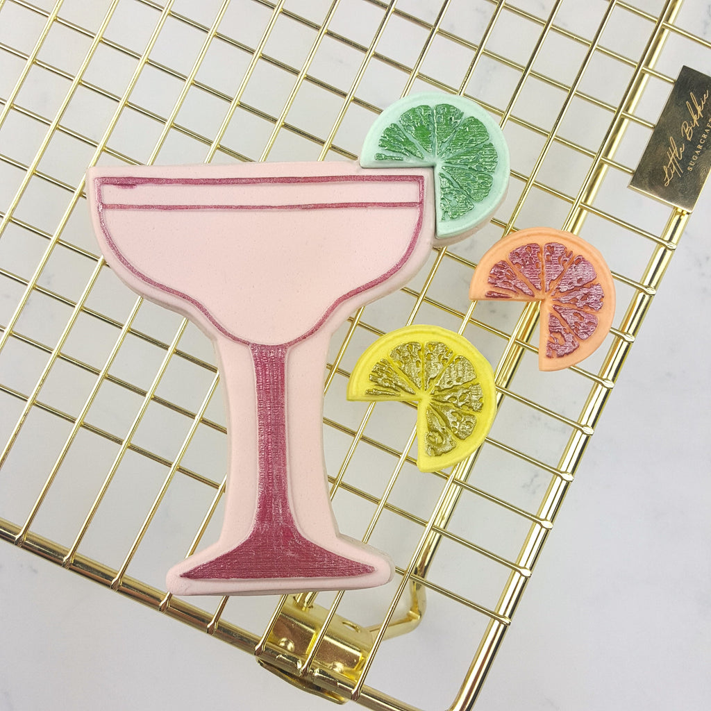 Margarita Cocktail Glass Cutter & Debosser Set | Custom Cookie Cutters