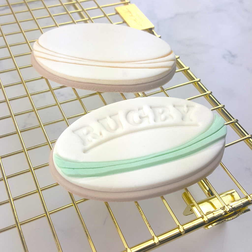 NRL Rugby Ball Cutter and Embosser Set | Custom Cookie Cutters