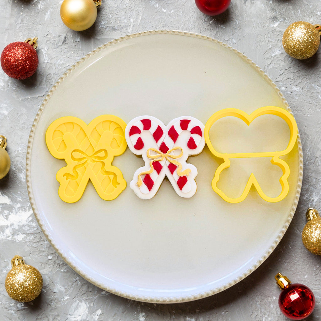 Candy Canes Cutter & Debosser Set | Custom Cookie Cutters