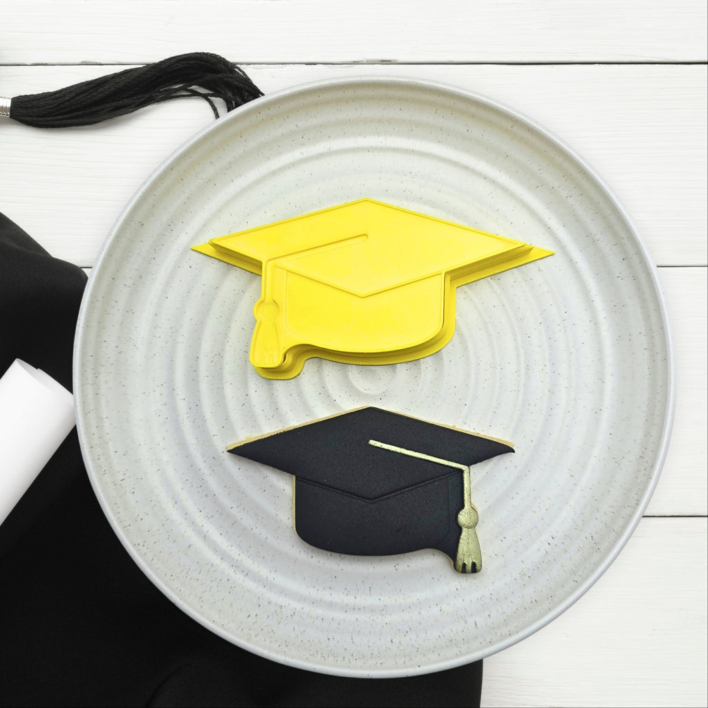 Graduation Hat Cutter & Embosser Set | Custom Cookie Cutters
