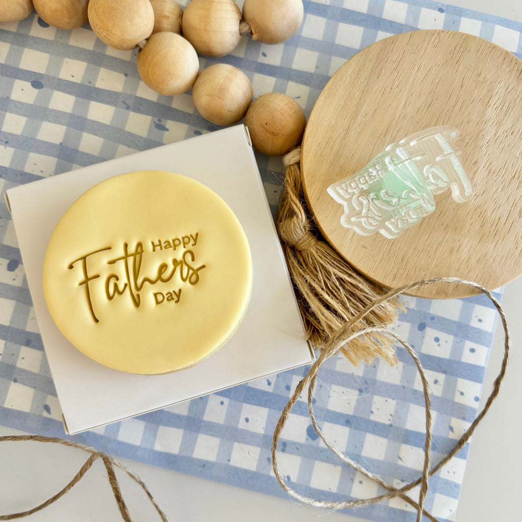 Happy Father's Day Text Stamp (SweetP) | Custom Cookie Cutters