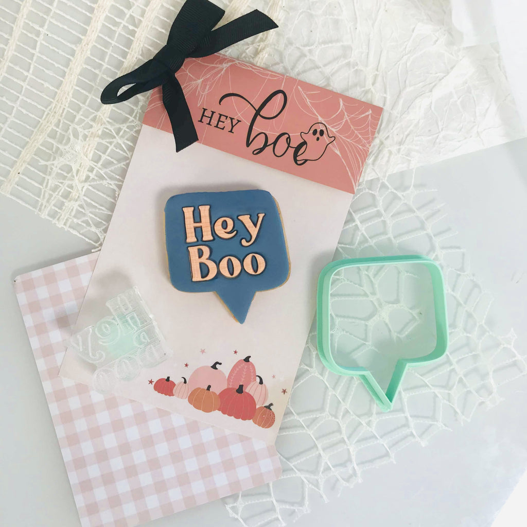 Hey Boo Speech Bubble - Bento Minis Cutter Set (SweetP) | Custom Cookie ...