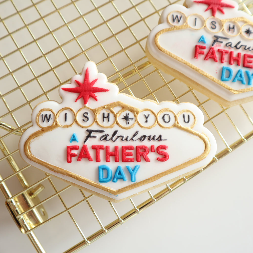Father's Day Vegas Sign Cutter and Debosser Set | Custom Cookie Cutters