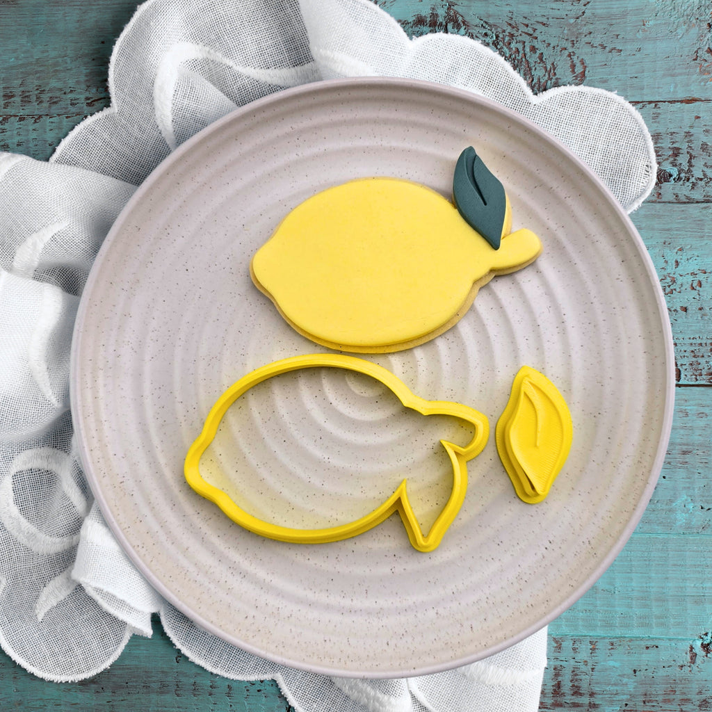 Lemon Cutter & Embosser Set | Custom Cookie Cutters