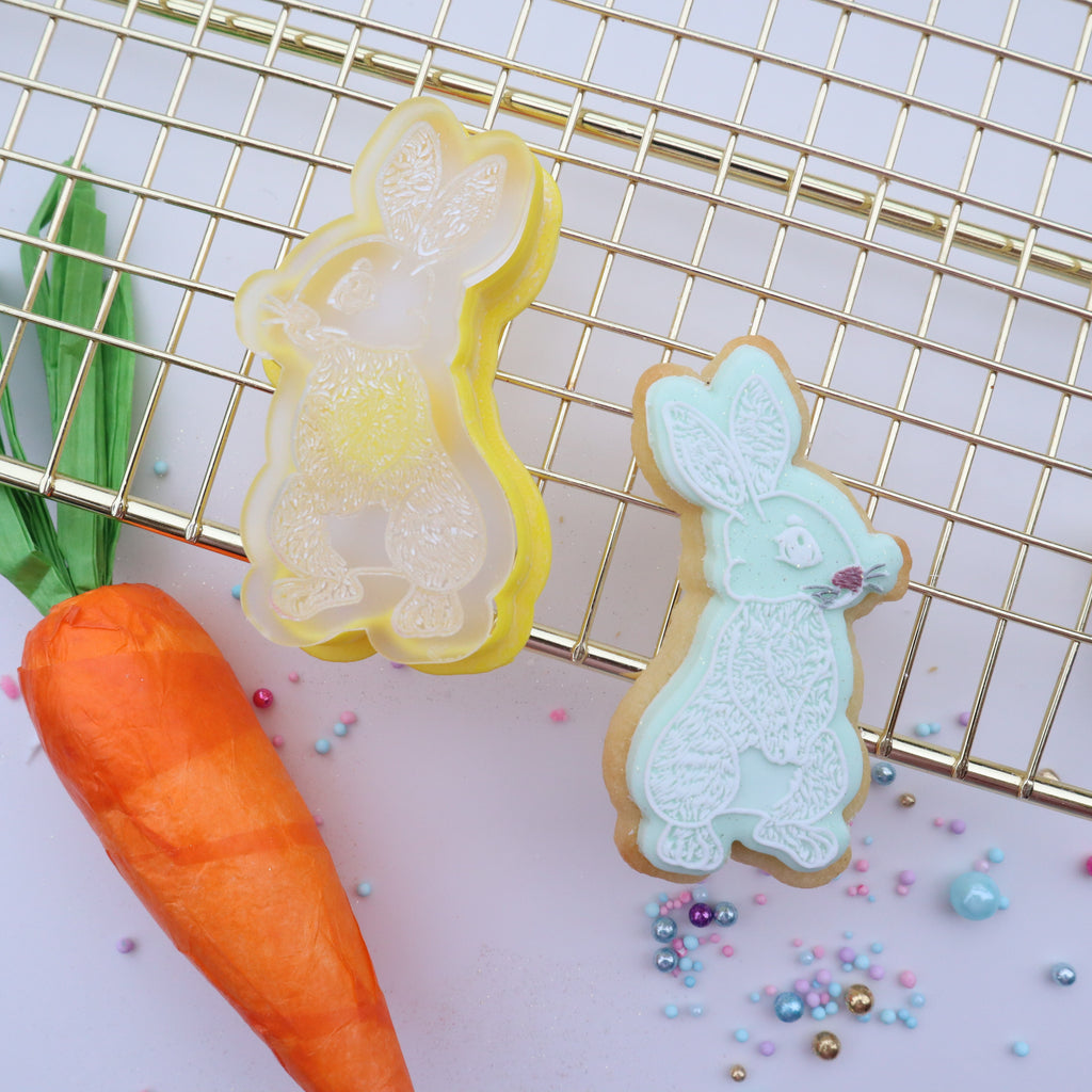 Mini Bunny Rabbit Cutter & Debosser Set | Custom Cookie Cutters