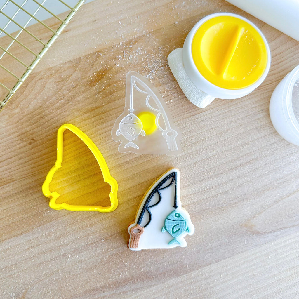 Mini Fishing Rod Cutter and Debosser Set | Custom Cookie Cutters