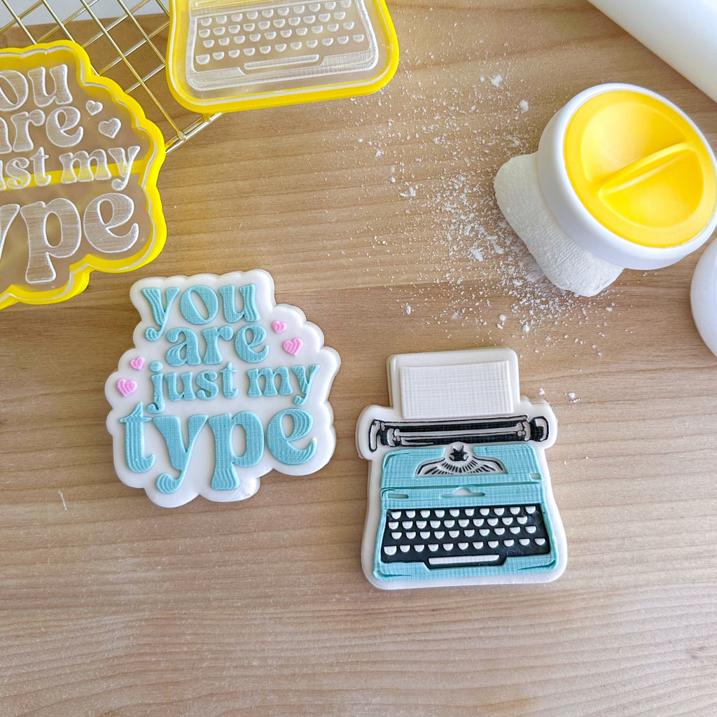 Typewriter Cutter and Debosser Set | Custom Cookie Cutters