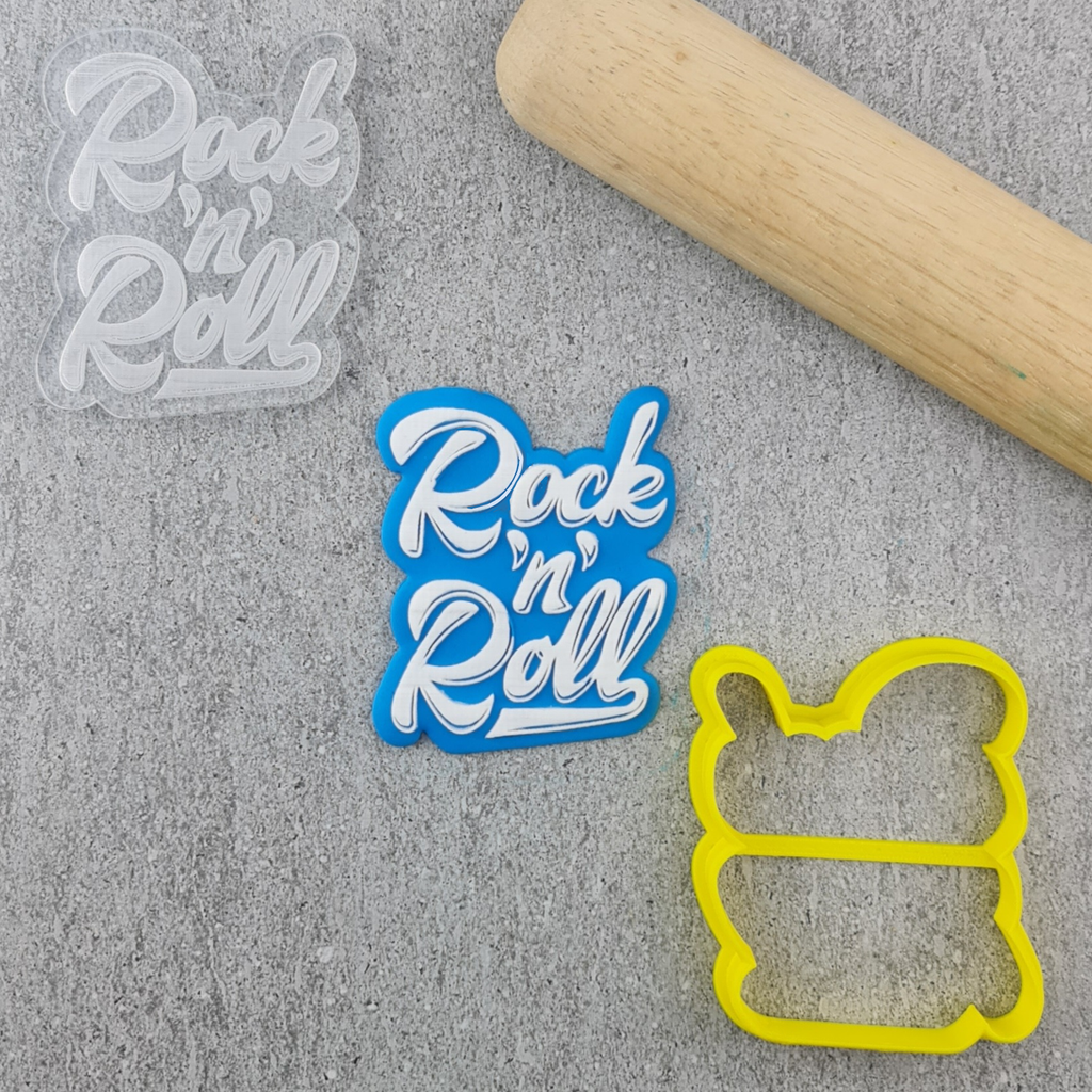 Rock'n Roll Cutter and Debosser Set | Custom Cookie Cutters