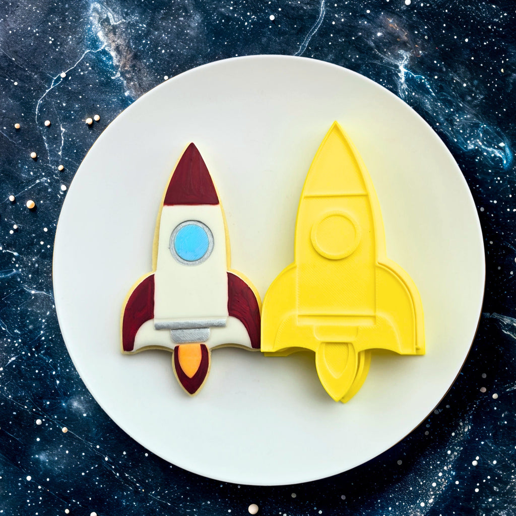 Rocket Cutter & Embosser Set | Custom Cookie Cutters