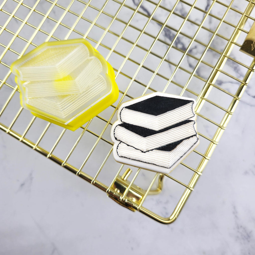 Mini Stack of Books Cutter and Debosser Set | Custom Cookie Cutters