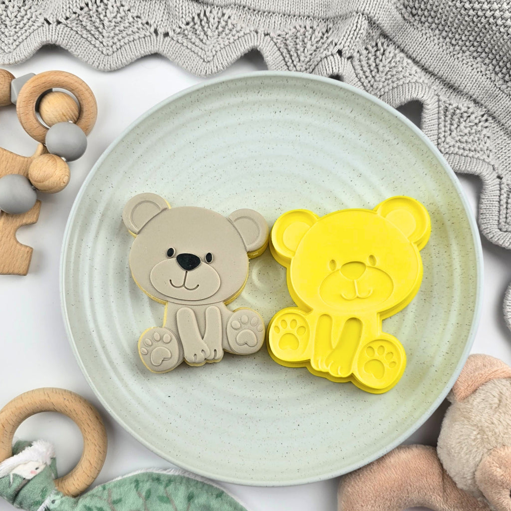 Teddy Bear Cutter & Debosser Set | Custom Cookie Cutters