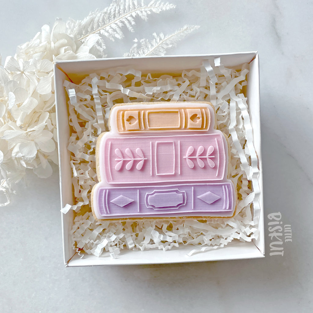 Book Stack Cutter & Debosser Set (Little Biskut Level Up!) | Custom ...