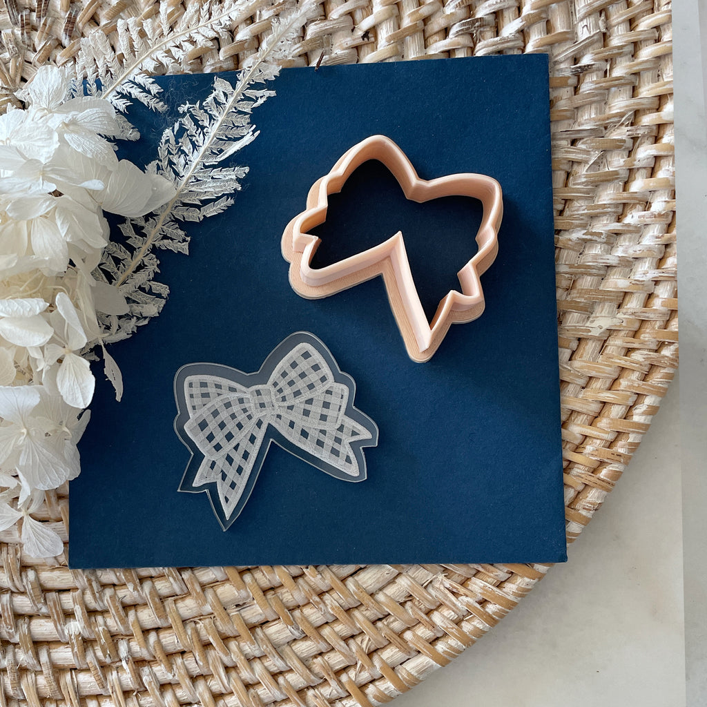 Gingham Bow Cutter & Debosser Set (Little Biskut Level Up!) | Custom ...