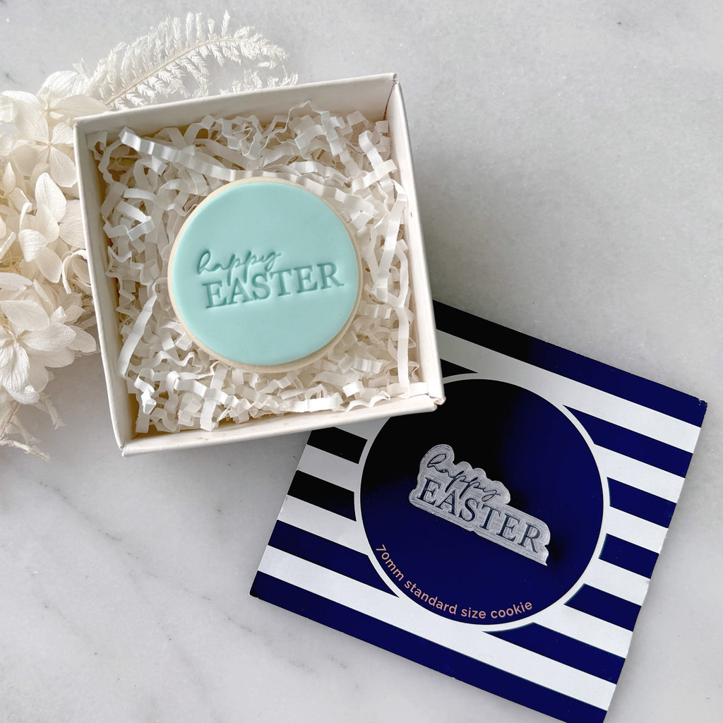 Happy Easter Cursive Stamp (Little Biskut) | Custom Cookie Cutters