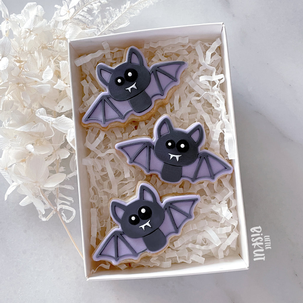 Bat Cutter & Debosser Set (Little Biskut) | Custom Cookie Cutters