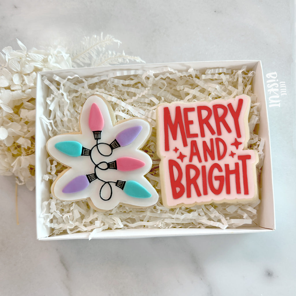 Merry And Bright Cutter & Debosser Set (Little Biskut) | Custom Cookie ...