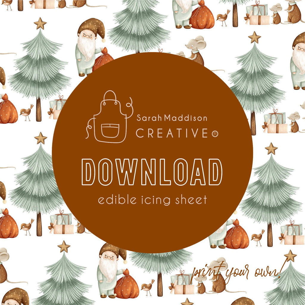 DIGITAL Icing Sheet Download - Santa and Friends Pattern (Sarah Maddis ...