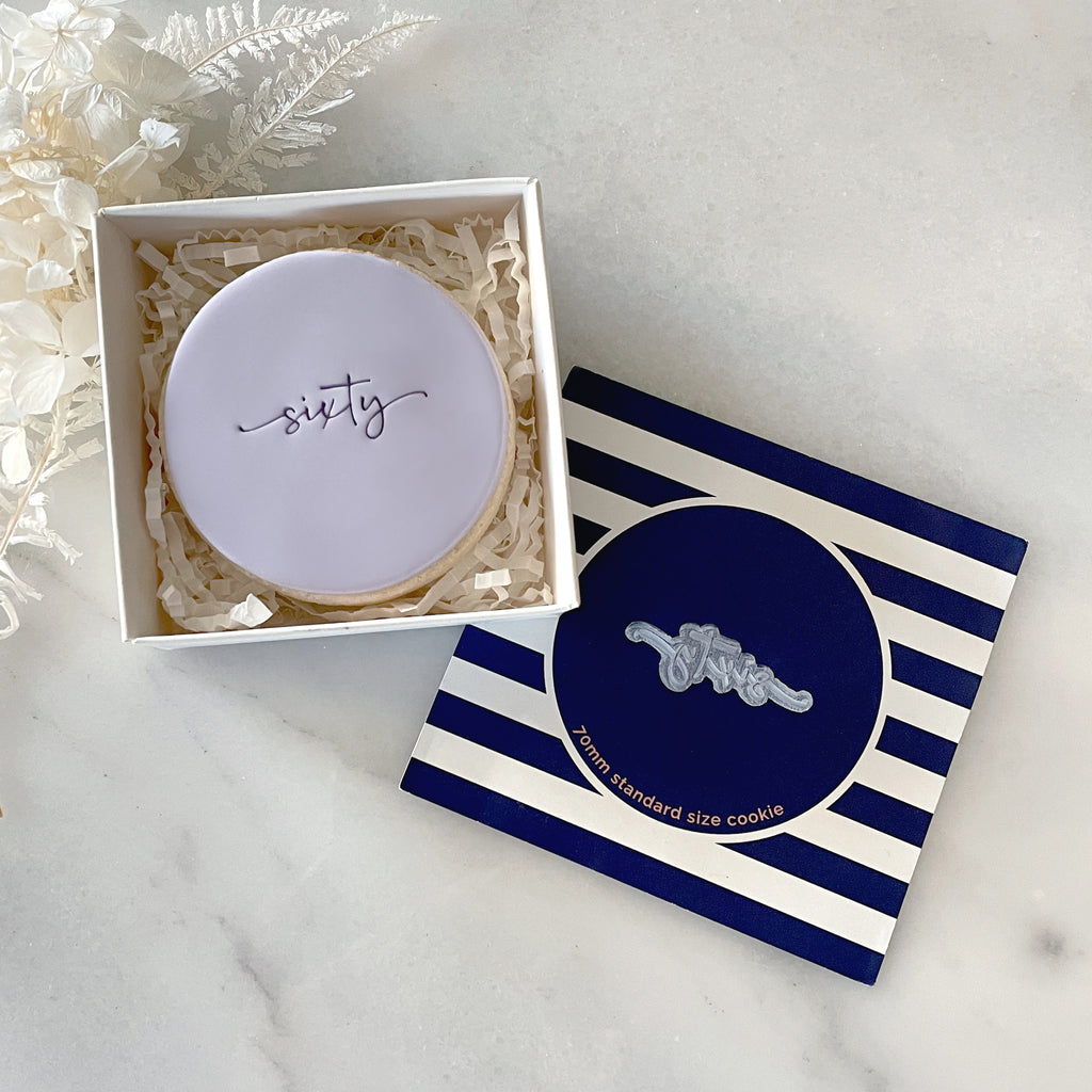 Sixty Tiny Text Stamp (Little Biskut) | Custom Cookie Cutters