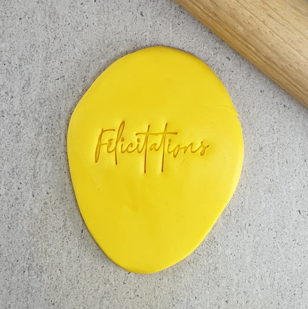 Félicitations (Congratulations) Embosser French | Custom Cookie Cutters