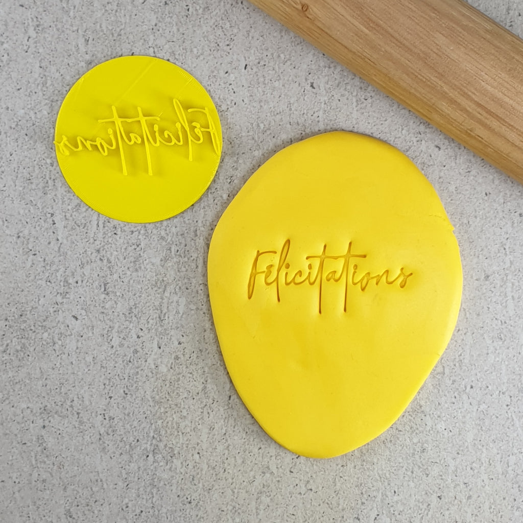 Félicitations (Congratulations) Embosser French | Custom Cookie Cutters
