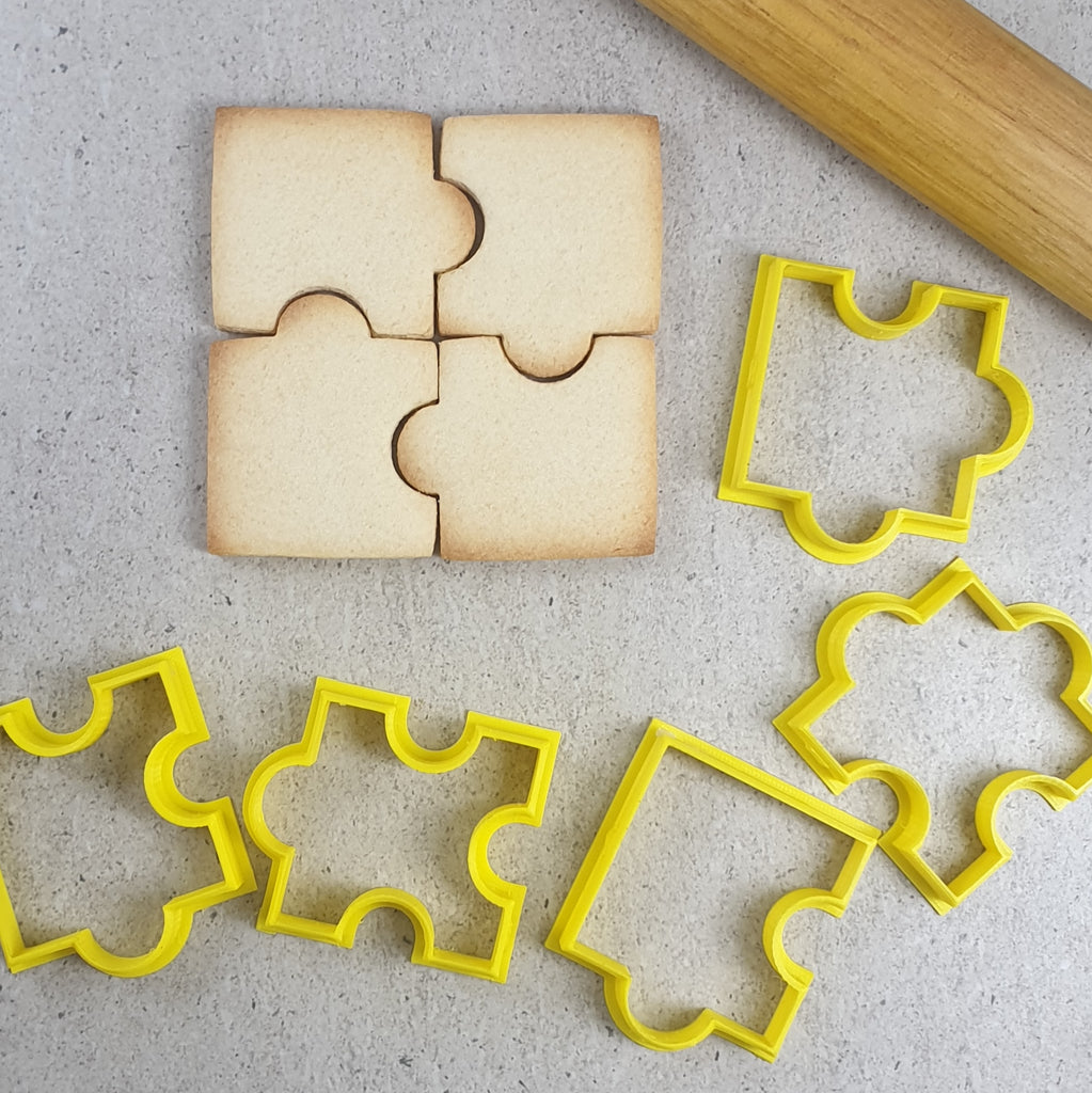 5pc Multi Size Jigsaw Puzzle Cutters | Custom Cookie Cutters