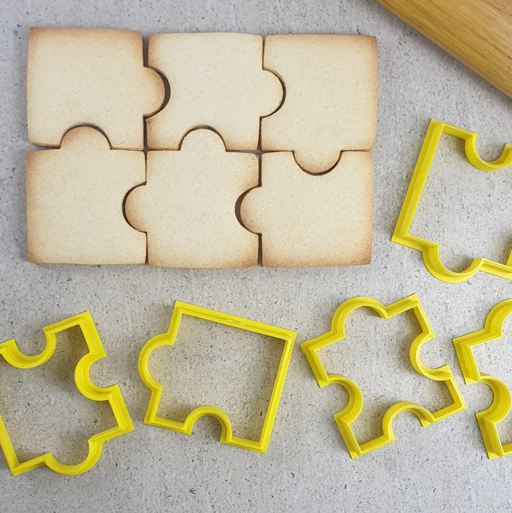 5pc Multi Size Jigsaw Puzzle Cutters | Custom Cookie Cutters