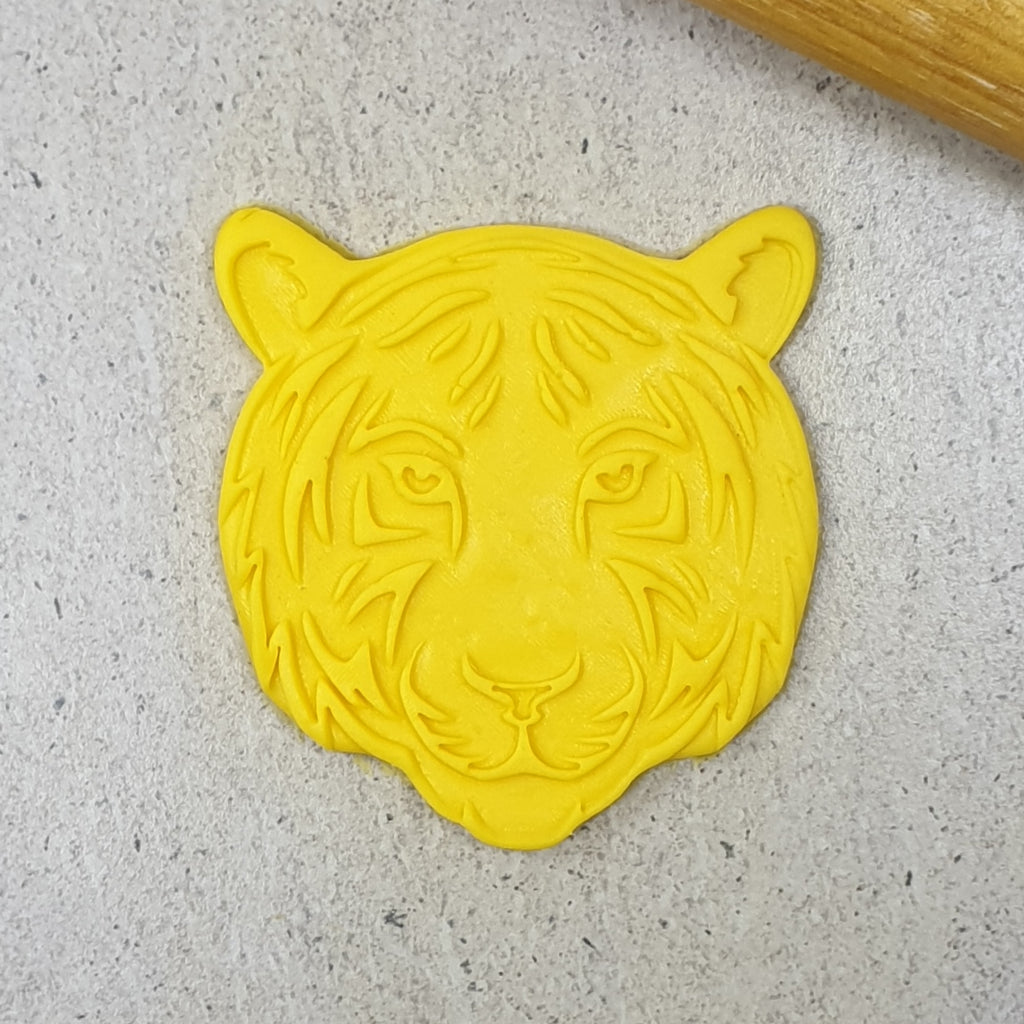 Tiger Face Debosser and Cutter Set | Custom Cookie Cutters