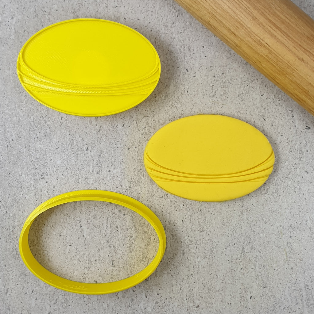 NRL Rugby Ball Cutter and Embosser Set | Custom Cookie Cutters