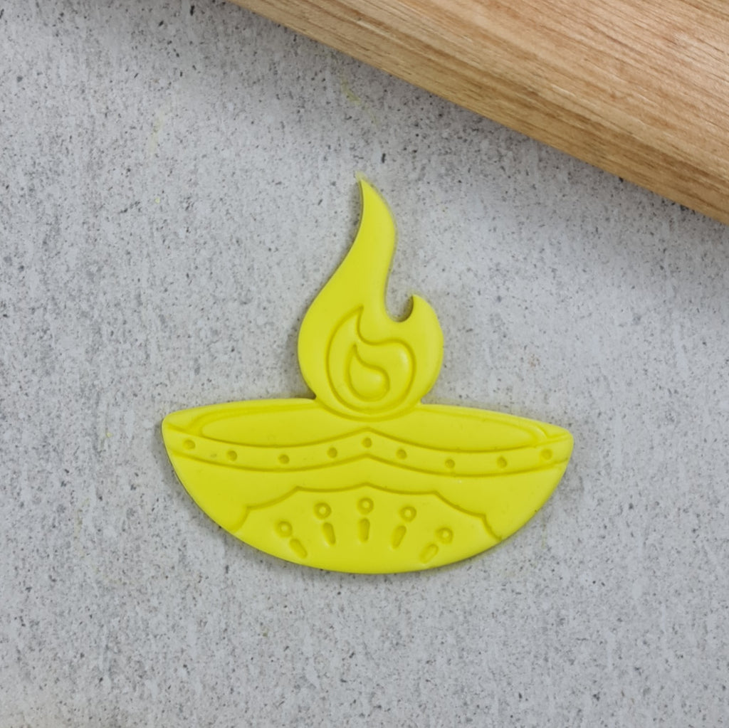 Diwali Lamp Cutter & Embosser Set | Custom Cookie Cutters