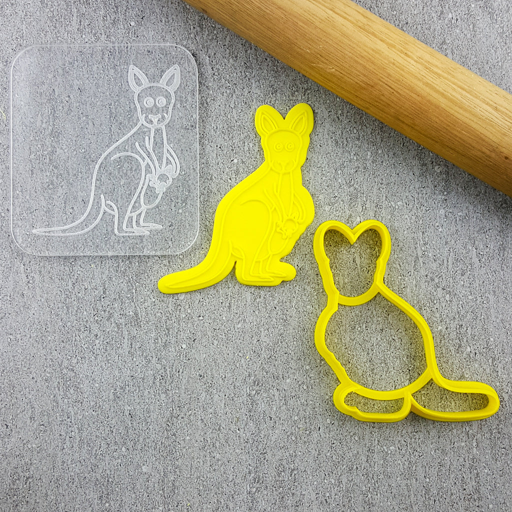 Kangaroo Cutter and Debosser Set | Custom Cookie Cutters