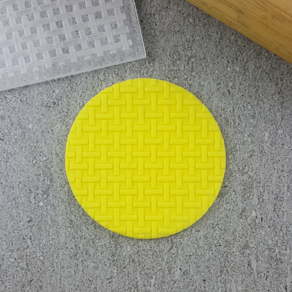 Cross Hatch Bamboo Weave Pattern Plate | Custom Cookie Cutters