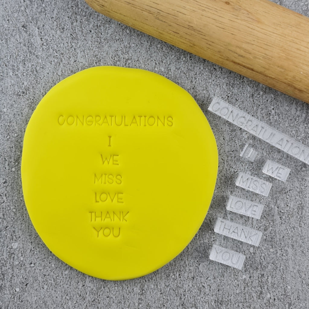 Thank Mixed Message Embosser Set | Custom Cookie Cutters