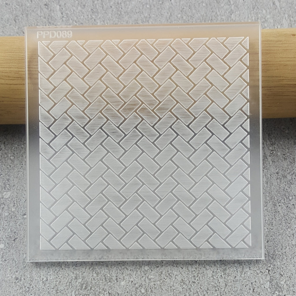 Diagonal Bamboo Weave Pattern Plate | Custom Cookie Cutters