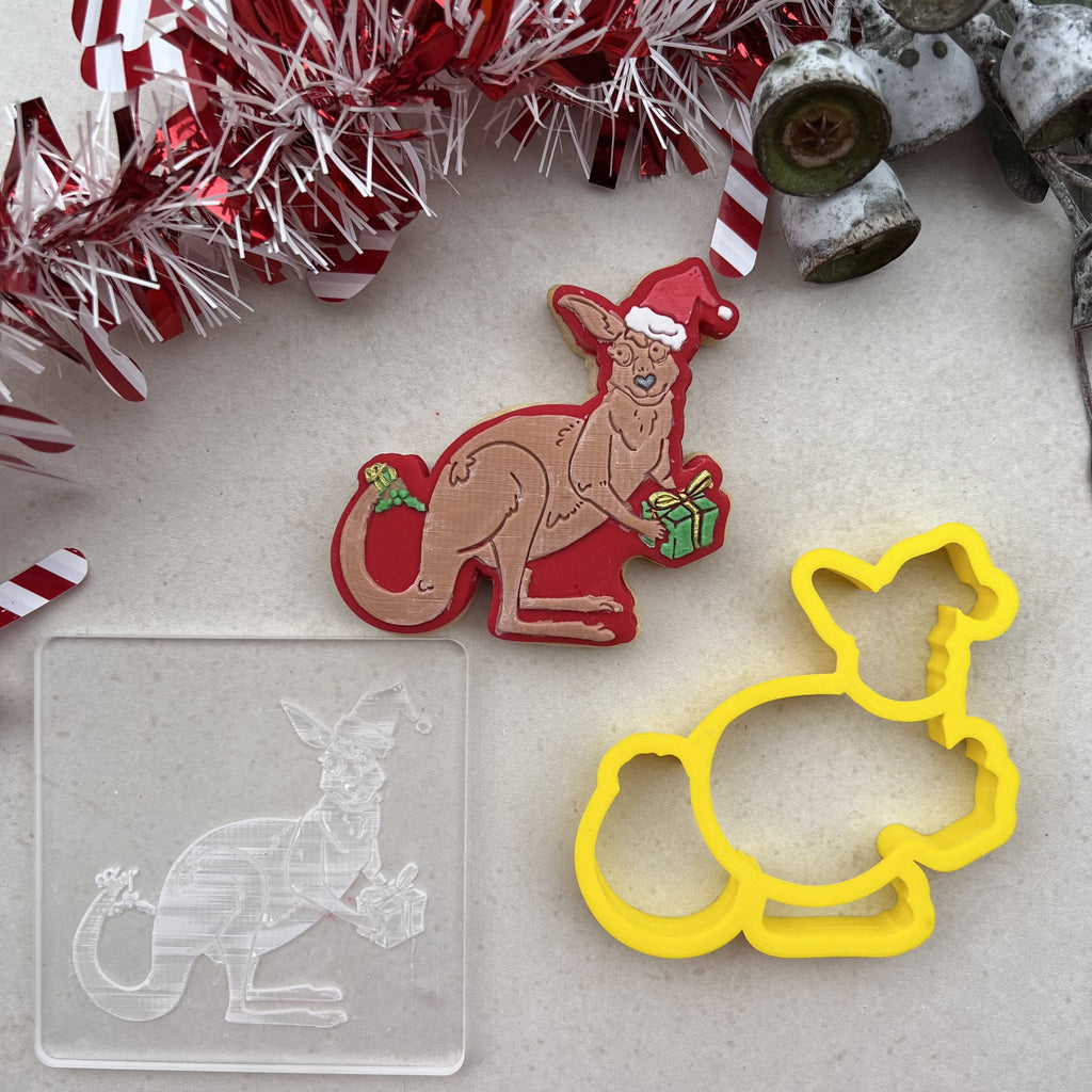 Christmas Kangaroo Debosser & Cutter Set | Custom Cookie Cutters