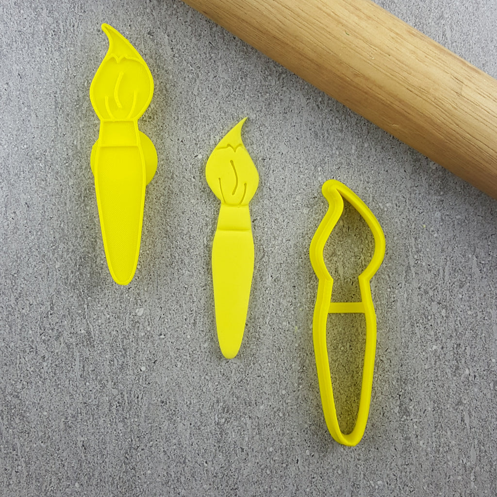 Paint Brush Embosser & Cutter Set | Custom Cookie Cutters