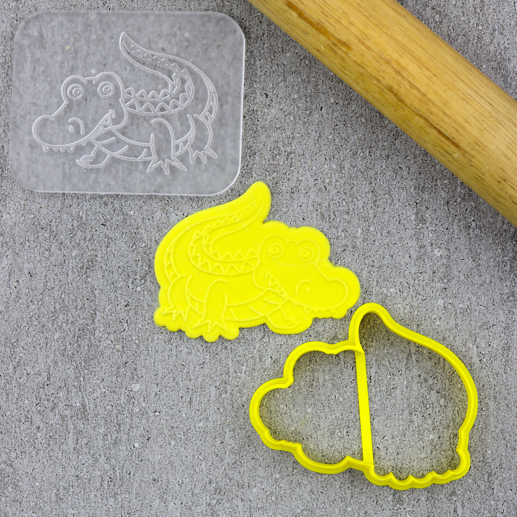 Crocodile Cutter and Debosser Set | Custom Cookie Cutters