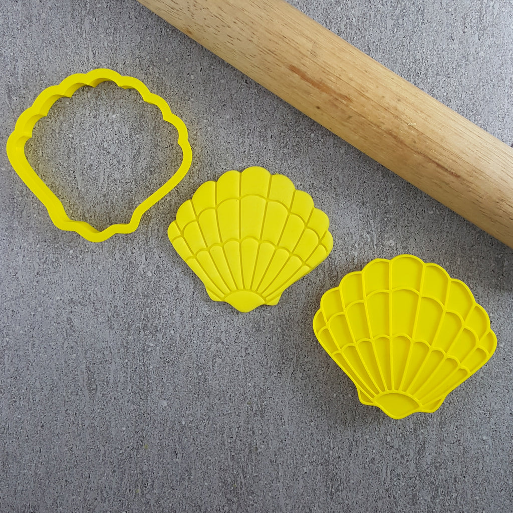 Clam Shell Embosser and Cutter Set | Custom Cookie Cutters