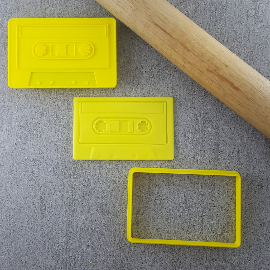 Retro Cassette Embosser & Cutter Set | Custom Cookie Cutters