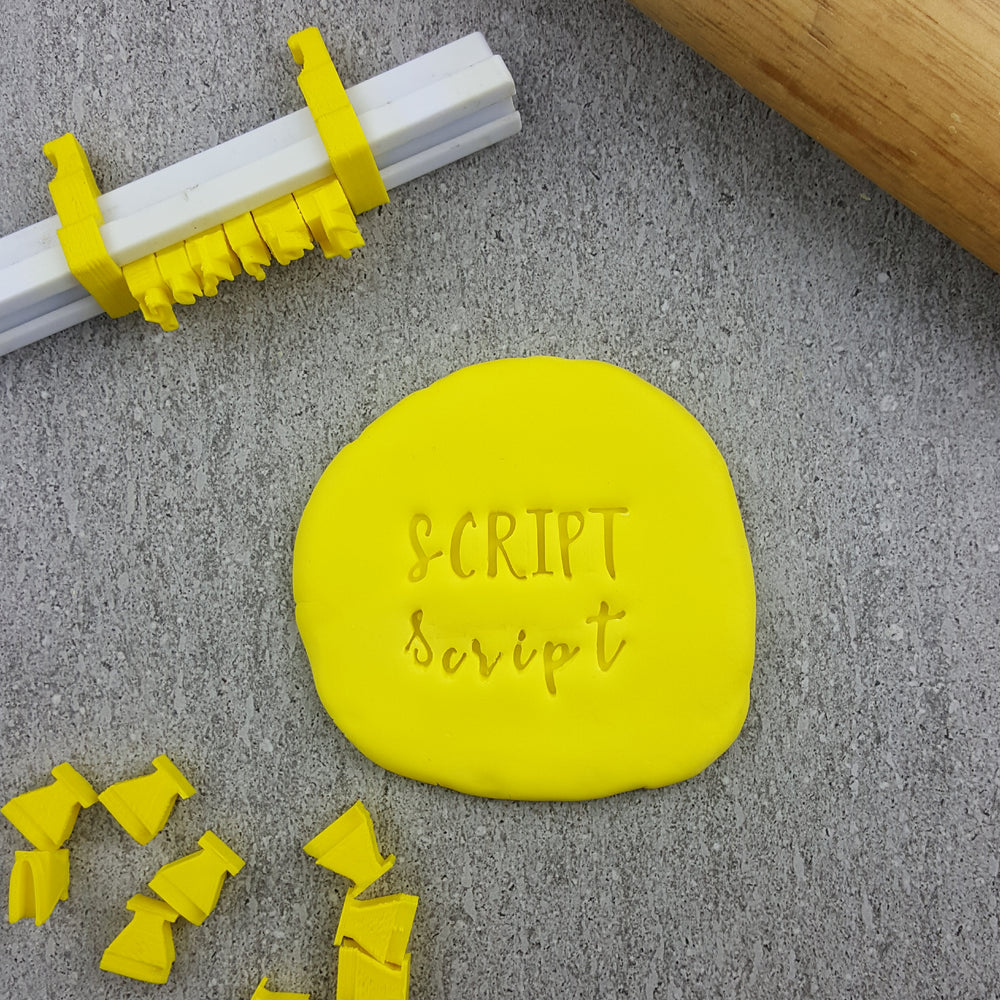 V2 Script Stamps | Custom Cookie Cutters
