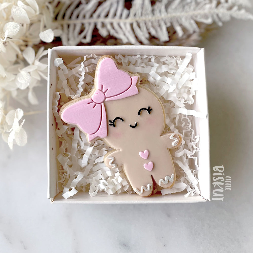 Gingerbread Girl with Bow Cutter & Debosser Set (Little Biskut ...