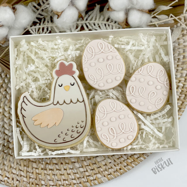 Hen Cutter & Debosser Set (Little Biskut Level Up!) | Custom Cookie Cutters