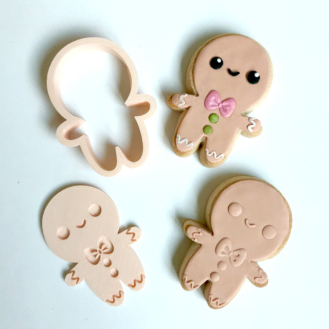 Mini Gingerbread Man Cutter & 3D Embosser Set (Little Biskut) | Custom ...