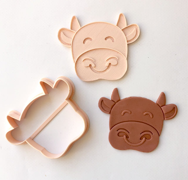 Bull/Cow Cutter & Embosser Set (Little Biskut) | Custom Cookie Cutters